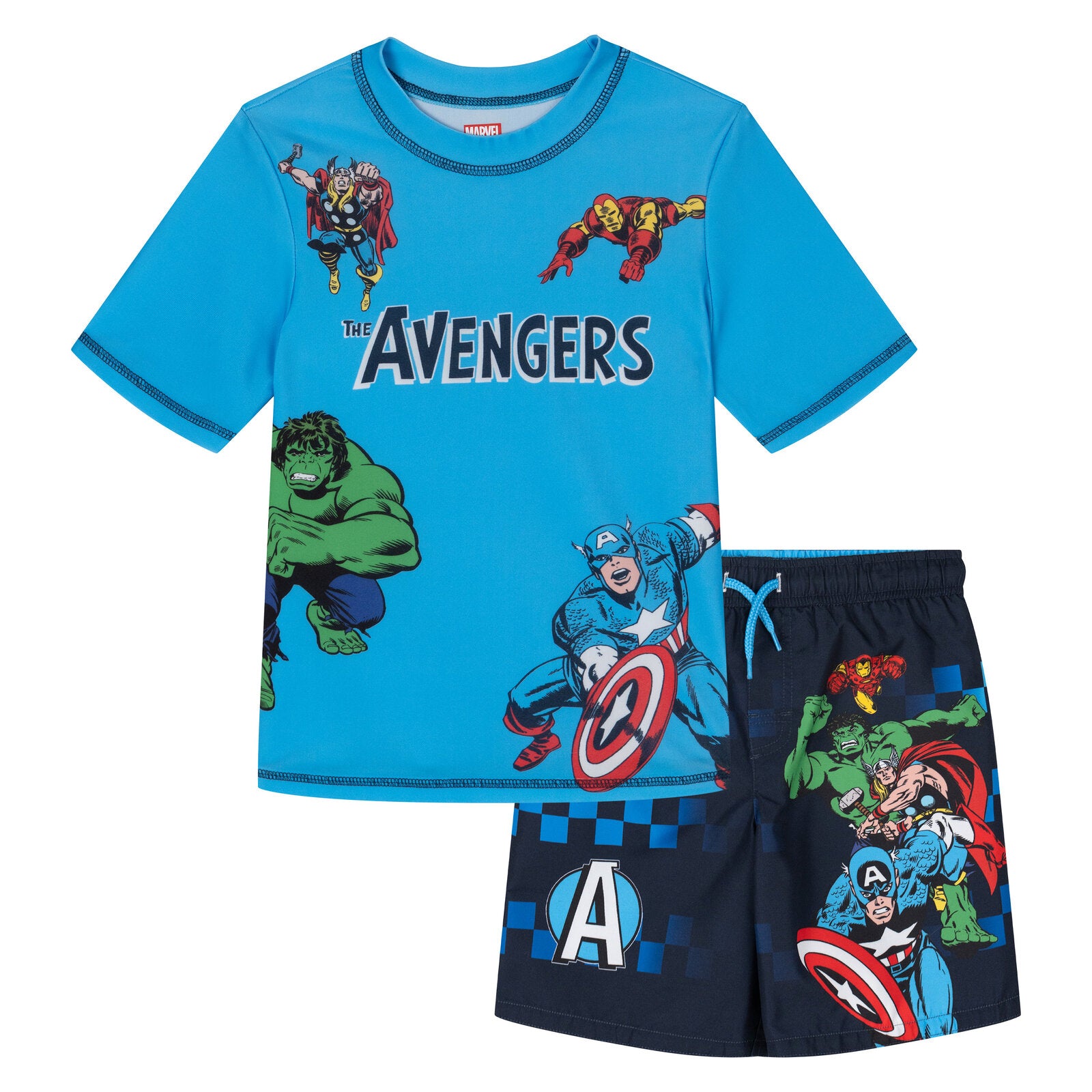 Avengers Rash Guard and Swim Trunks UPF 50+ Outfit Set – imagikids
