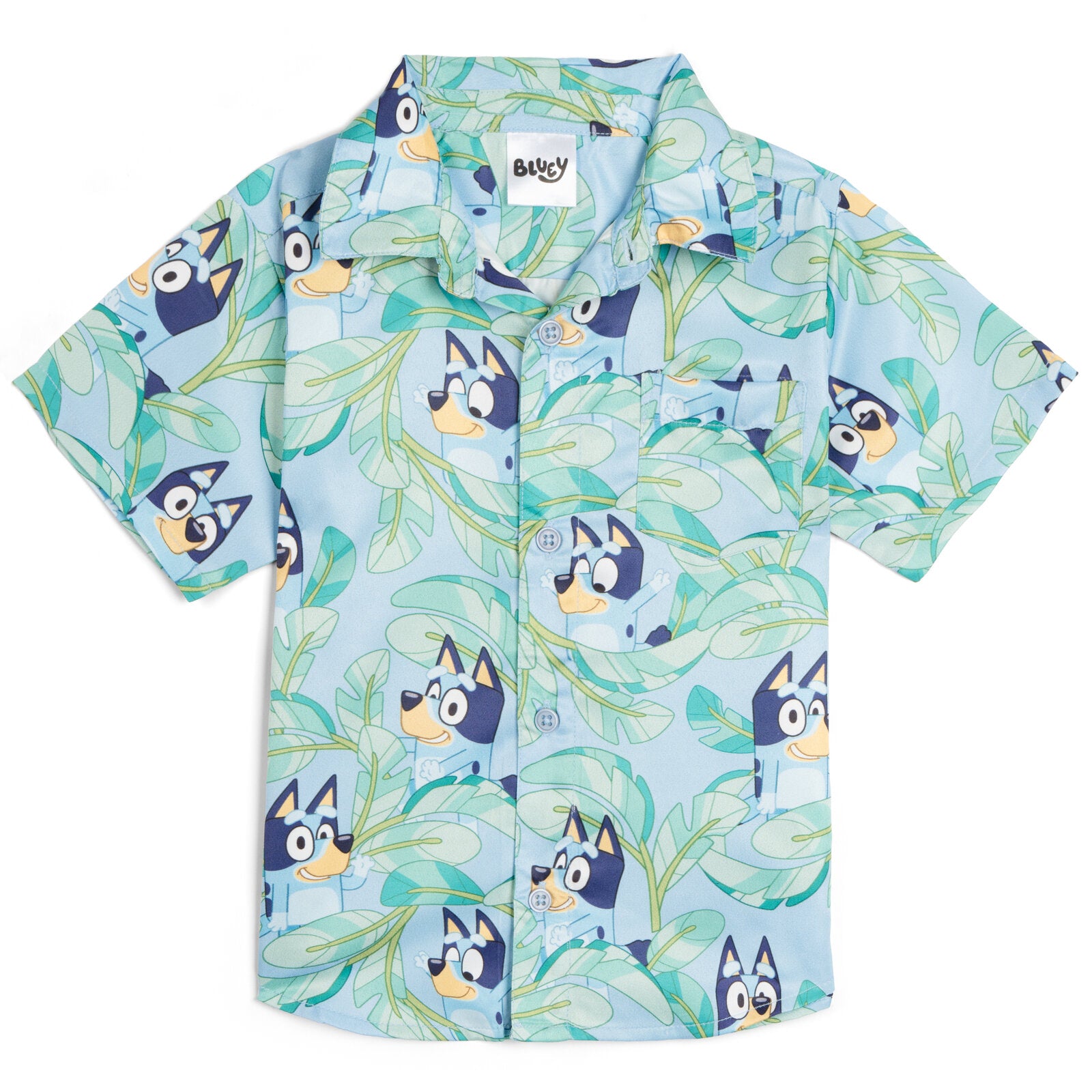 Bluey Bingo Bluey Hawaiian Button Down Dress Shirt Toddler to Little ...