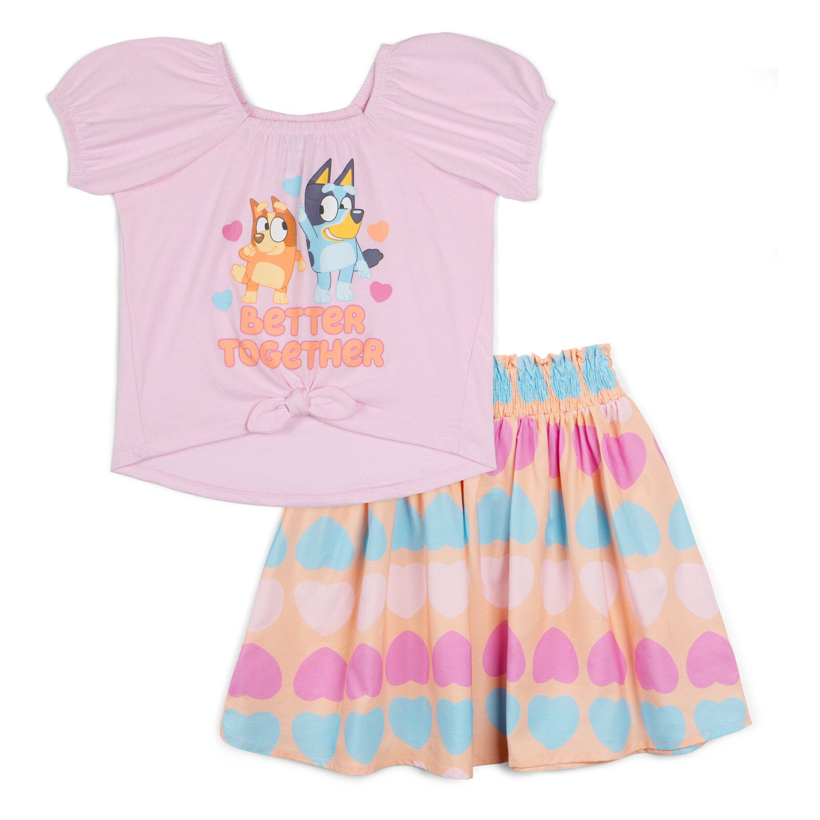 Bluey Square Neck T-Shirt and Skirt Outfit Set | FREE Shipping on ...