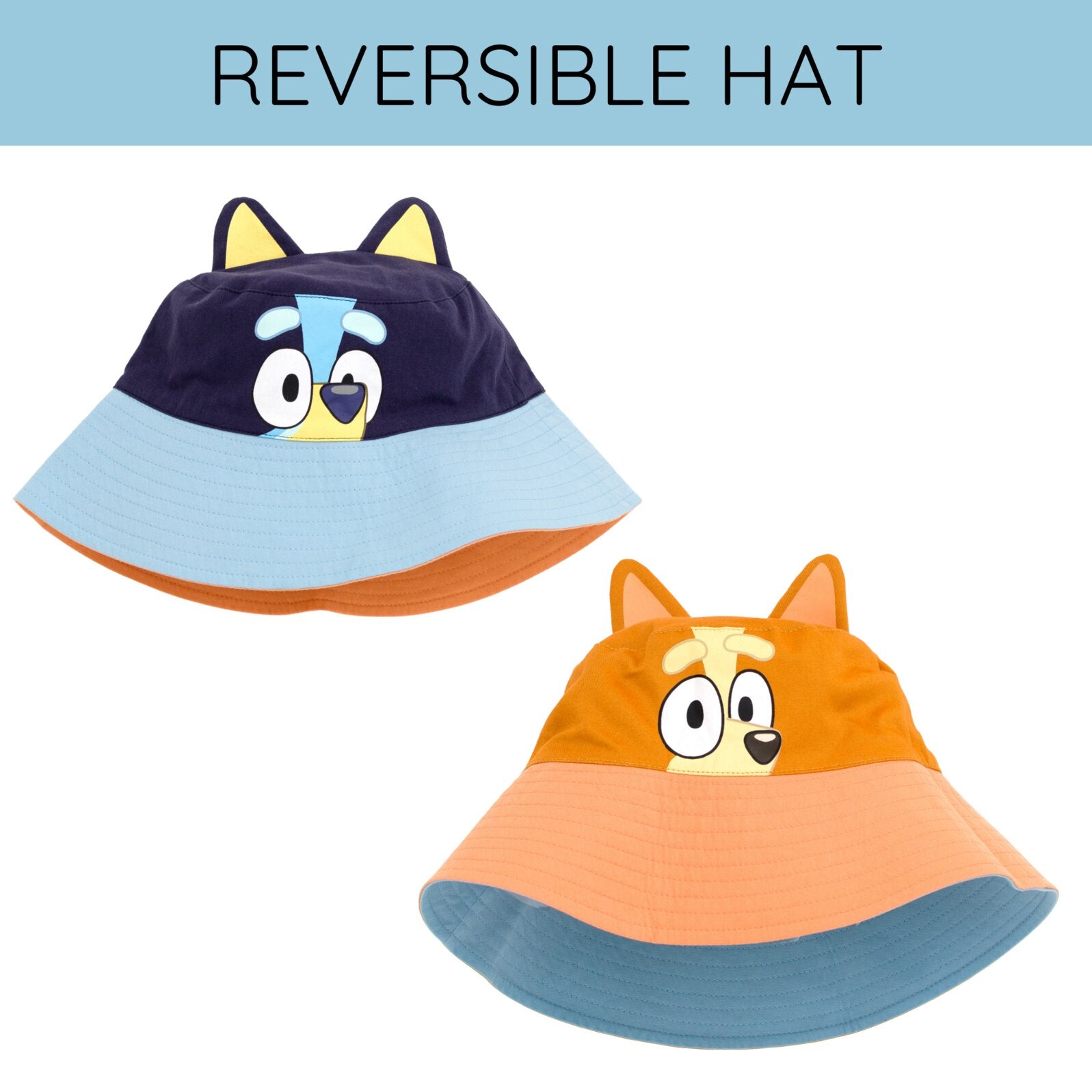 Bluey T-Shirt Chambray Shorts and Twill Bucket Sun Hat 3 Piece Outfit ...