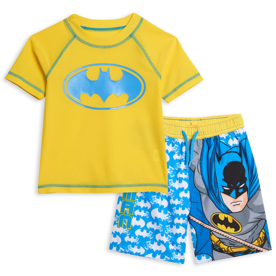DC Comics Justice League Rash Guard and Swim Trunks Outfit Set ...