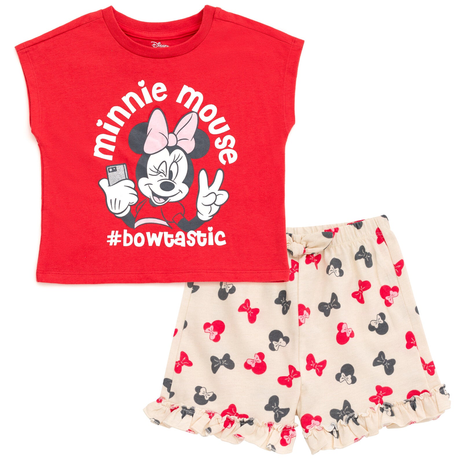 Disney Minnie Mouse T-Shirt and French Terry Shorts Outfit Set | FREE ...