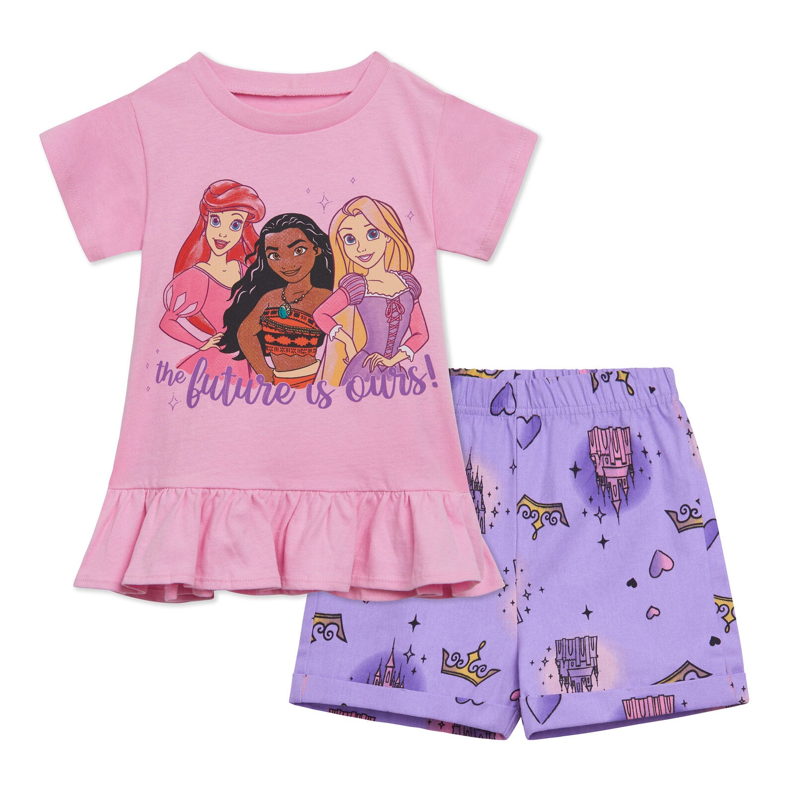 Disney Princess Peplum T-Shirt and Twill Shorts Outfit Set | FREE ...
