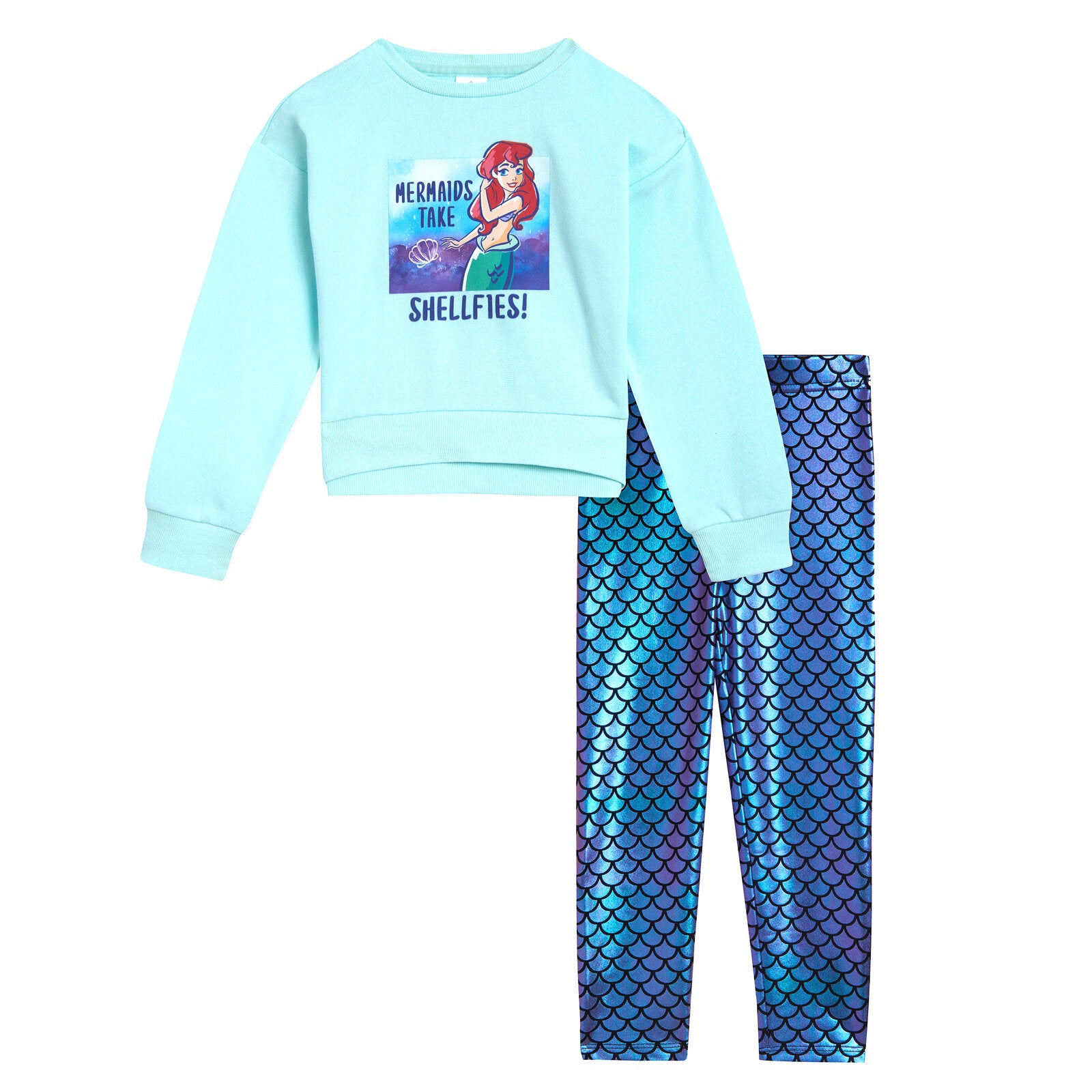 Disney Princess Princess Ariel Fleece Sweatshirt and Leggings Outfit ...