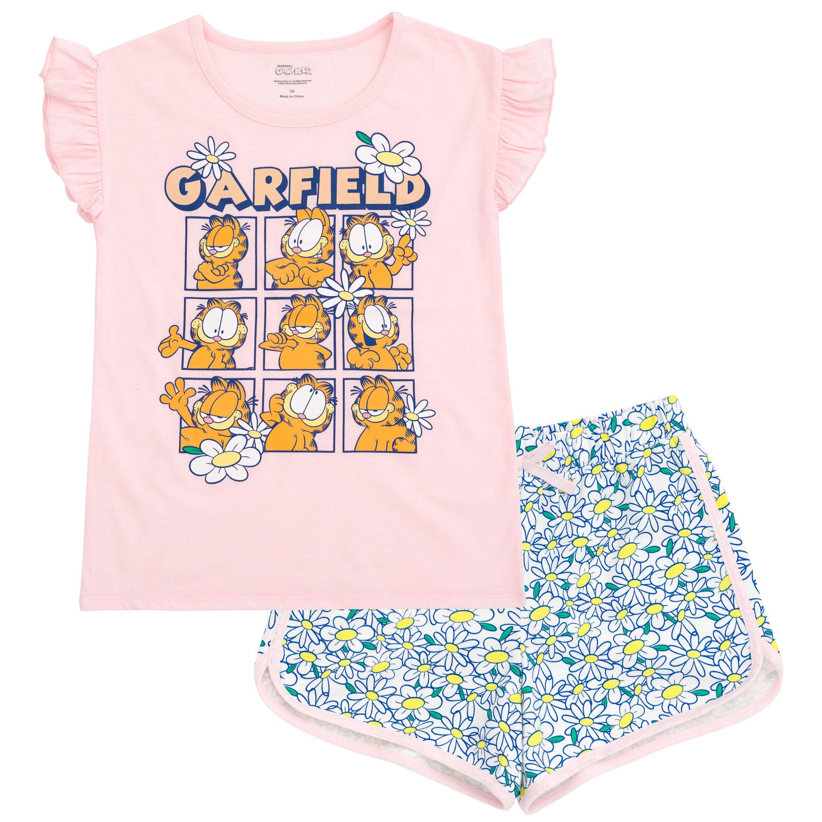 Garfield T-Shirt and French Terry Dolphin Shorts Outfit Set | FREE ...