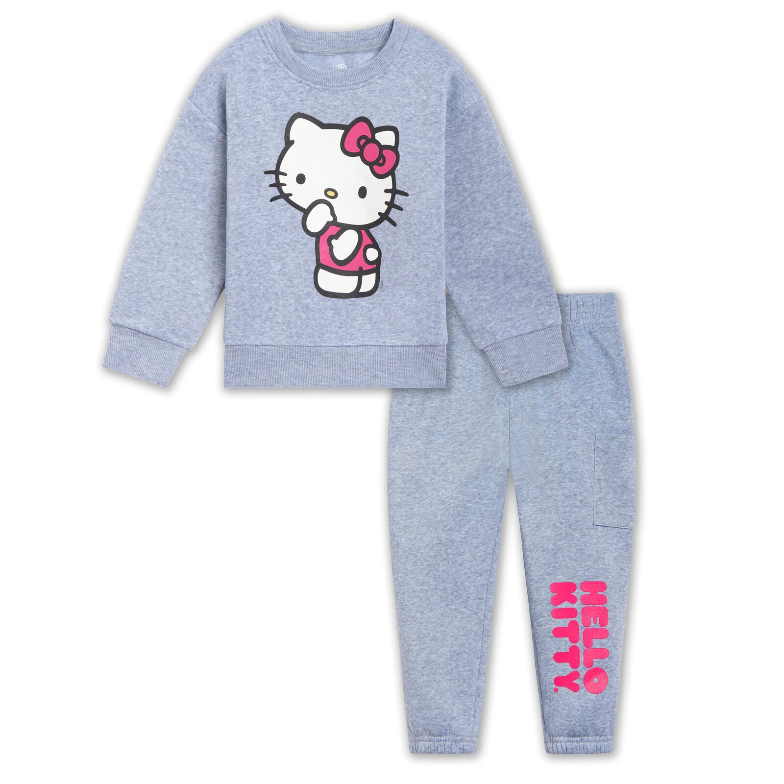 Hello Kitty Fleece Drop Shoulder Sweatshirt and Jogger Pants Outfit Set ...