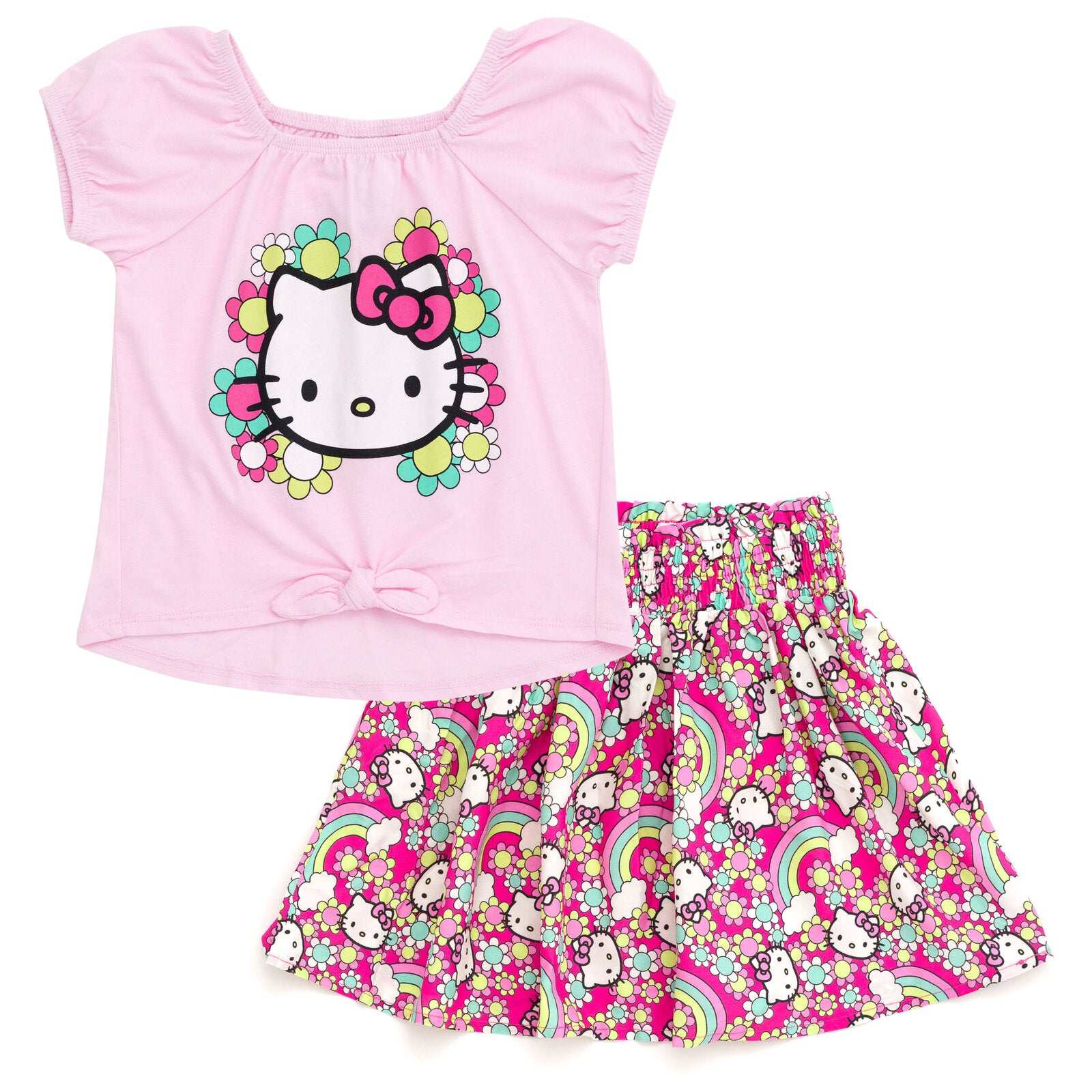 Hello Kitty Square Neck T-Shirt and Skirt Outfit Set | FREE Shipping on ...