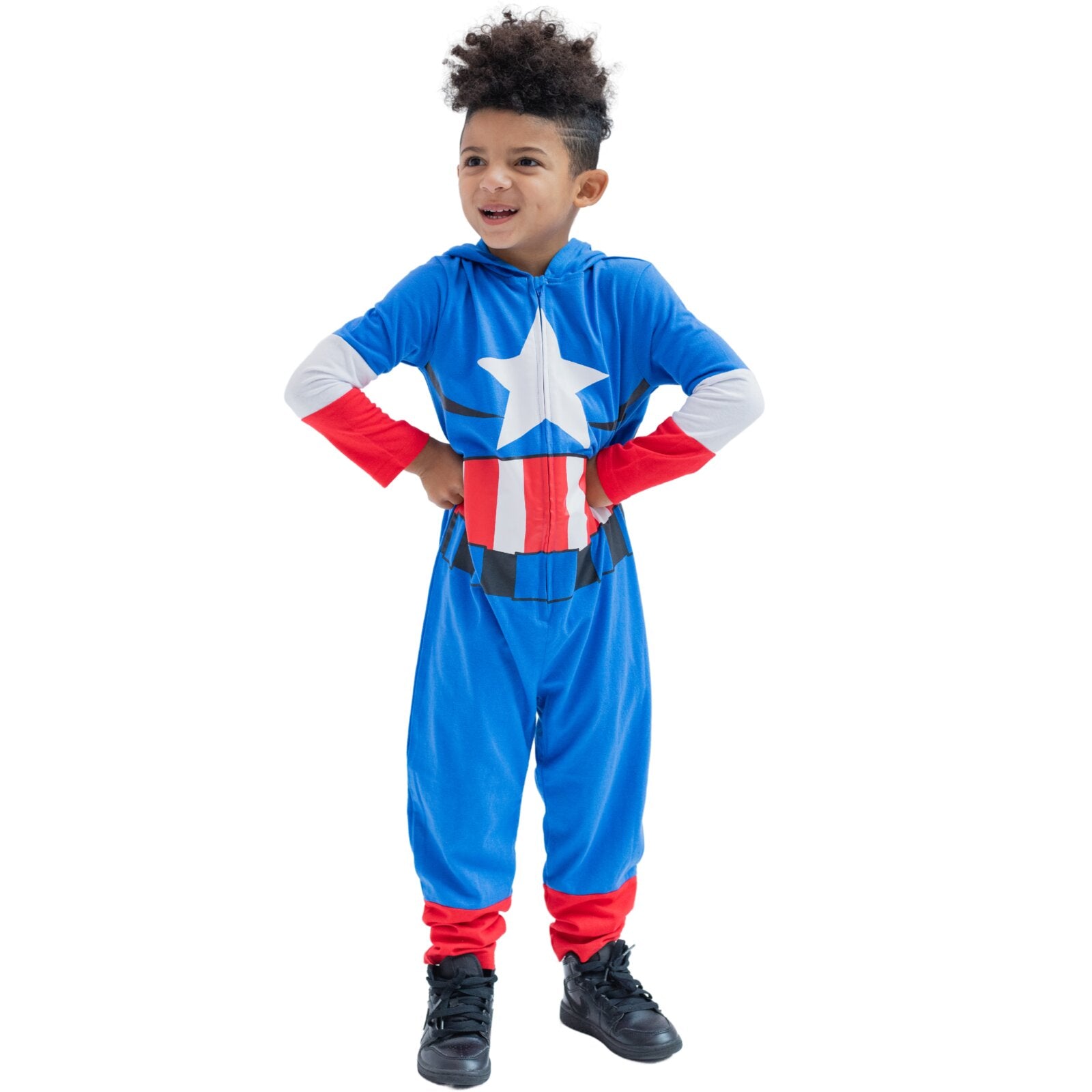 Marvel Avengers Captain America Zip Up Cosplay Coverall | imagikids ...