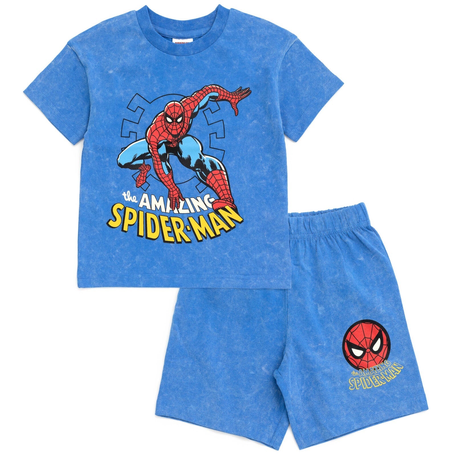 Marvel Spider-Man Vintage Wash Drop Shoulder T-Shirt and Shorts Outfit ...