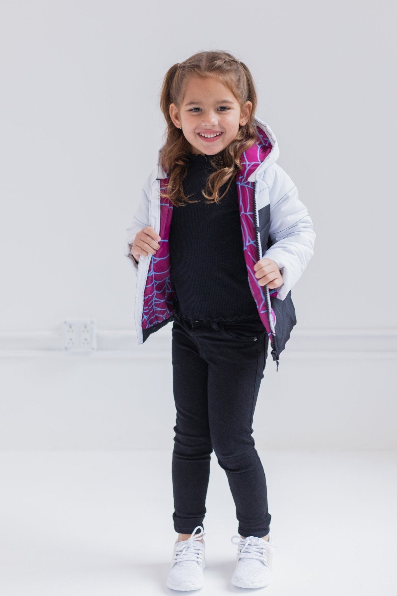 Marvel Spidey and His Amazing Friends Ghost-Spider Zip Up Puffer Jacket ...