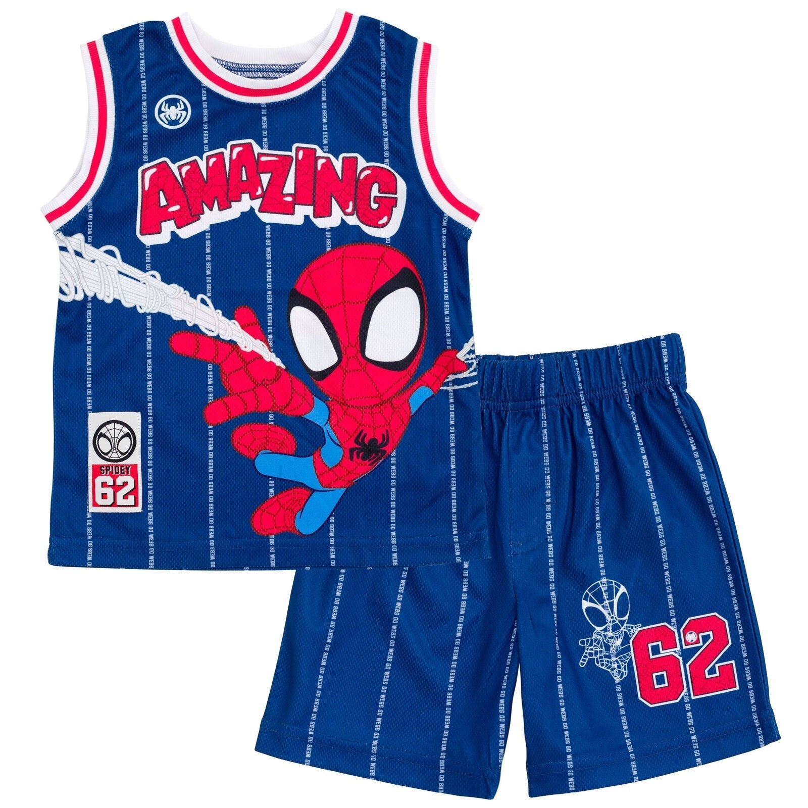 Marvel Spidey and His Amazing Friends Spider-Man Mesh Jersey Athletic ...