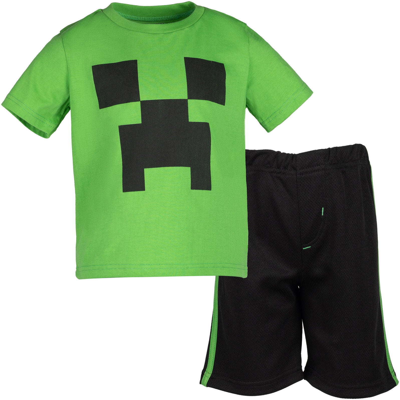 Minecraft Creeper T-Shirt and Mesh Shorts Outfit Set | imagikids Baby ...