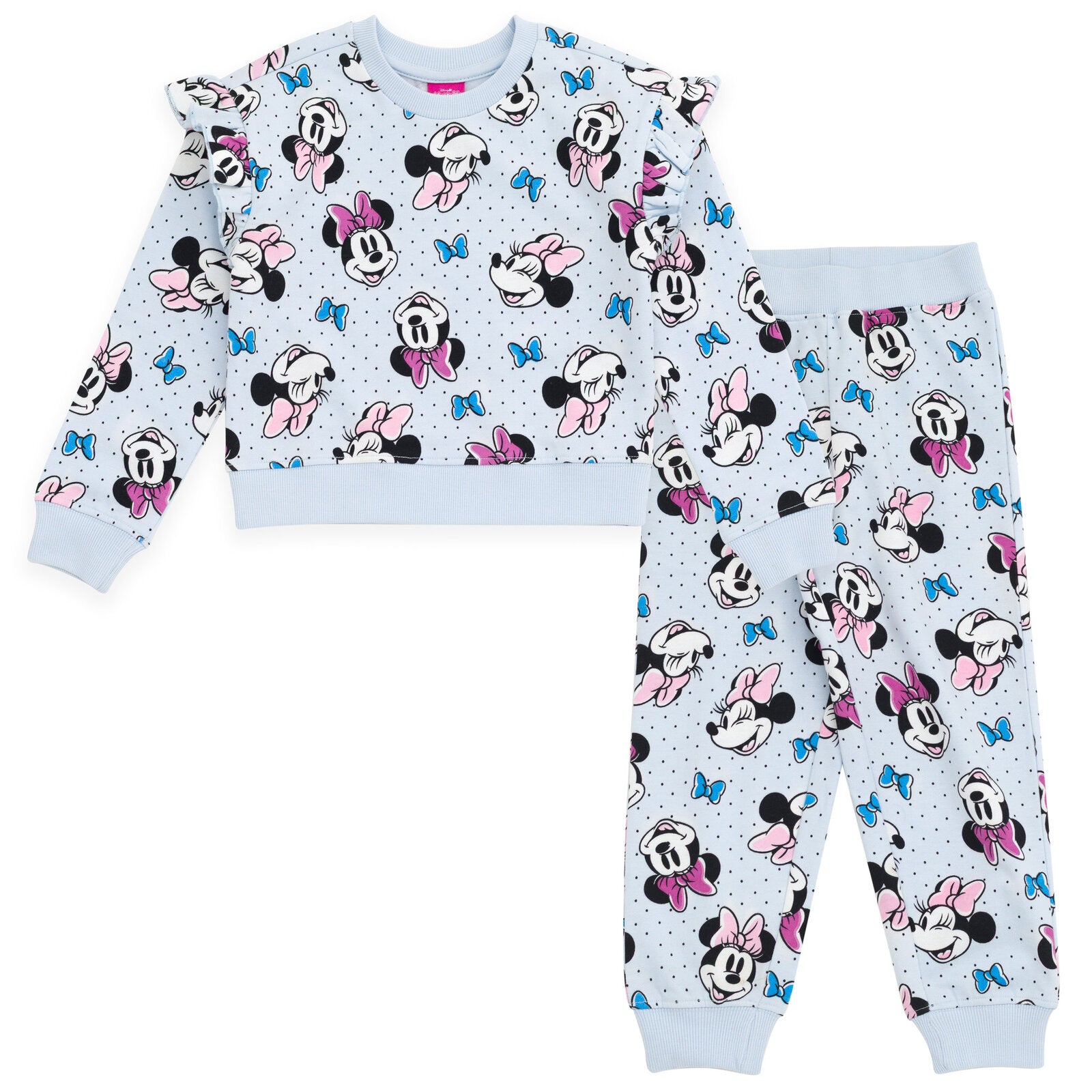 Minnie Mouse Girls Fleece Drop Shoulder Sweatshirt and Jogger Pants ...