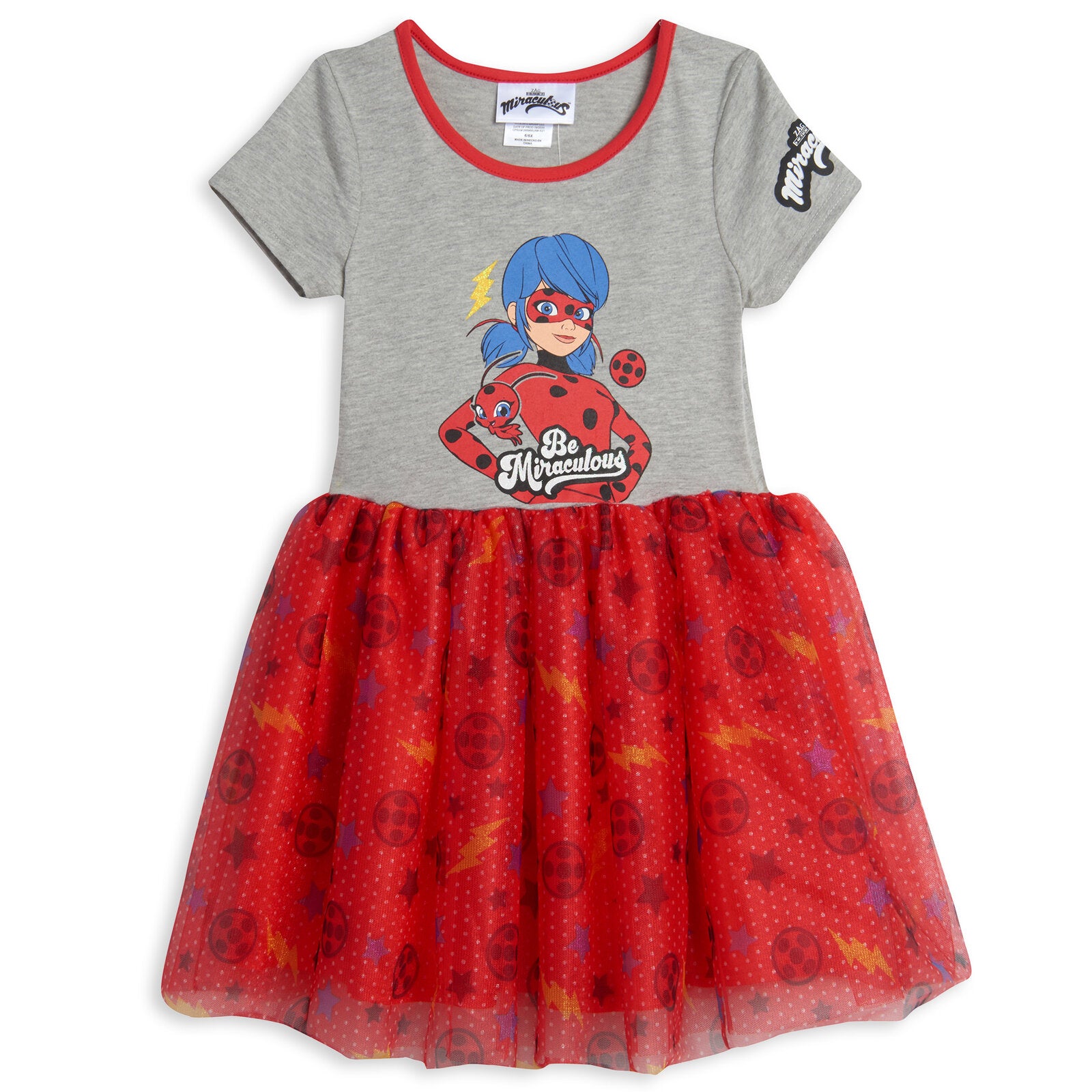Ladybug Tulle Short Sleeve Dress | imagikids Baby and Kids Clothing
