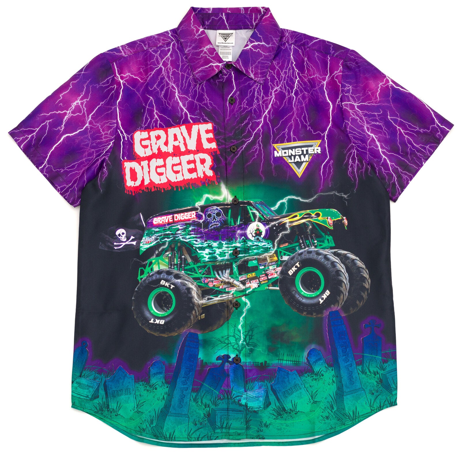 Monster Jam Grave Digger Matching Family Hawaiian Button Down Dress ...