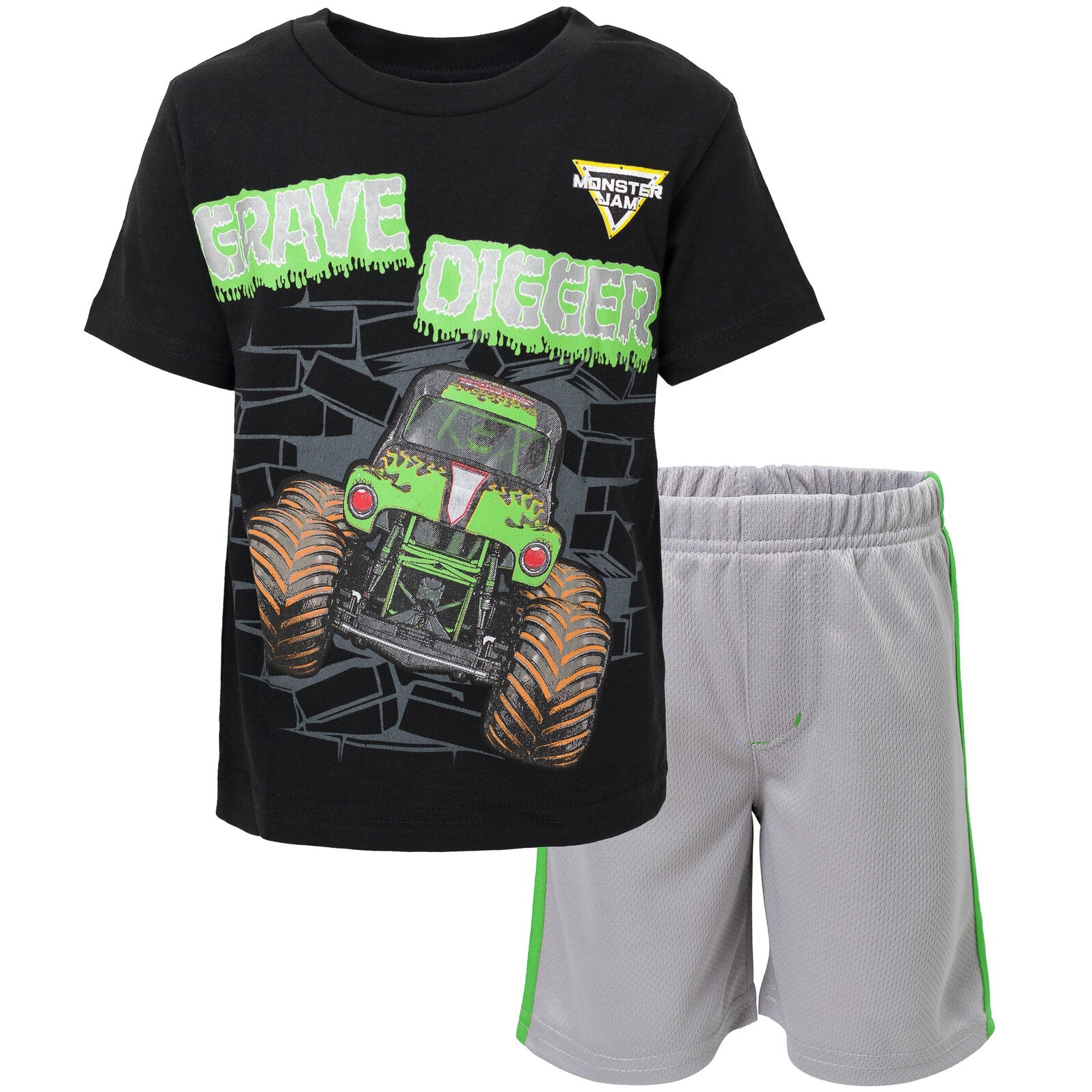 Monster Jam Grave Digger T-Shirt and Mesh Shorts Outfit Set | imagikids ...