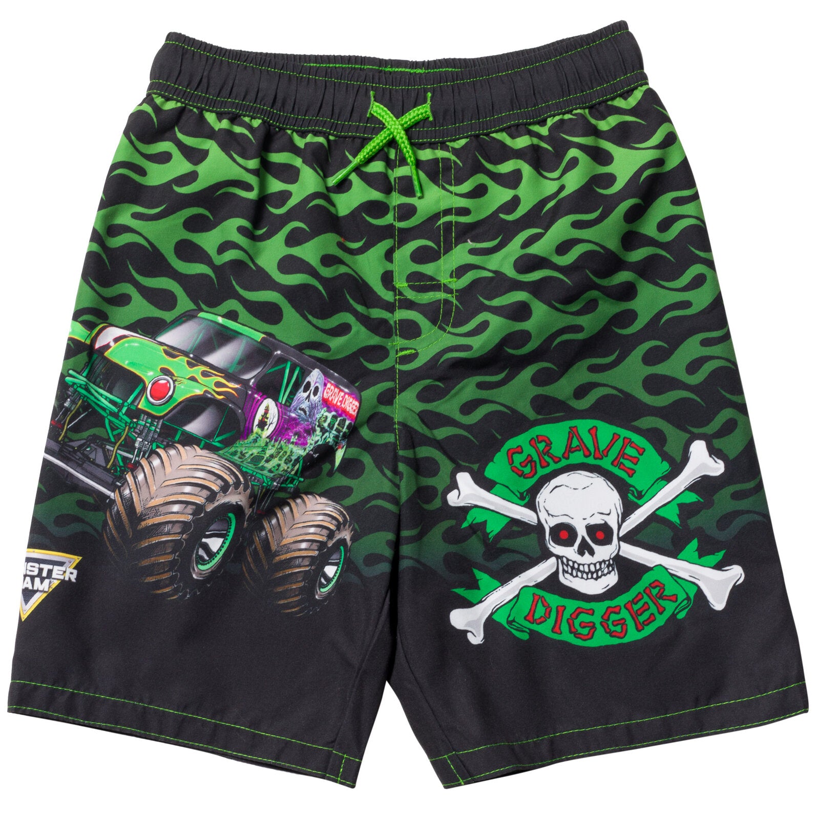 Monster Jam Grave Digger UPF 50+ Swim Trunks Bathing Suit | imagikids ...