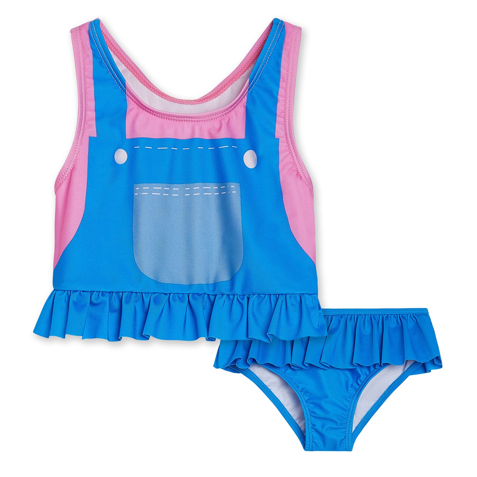 Ms. Rachel Racerback UPF 50+ Peplum Tankini Top and Bikini Bottom Swim ...