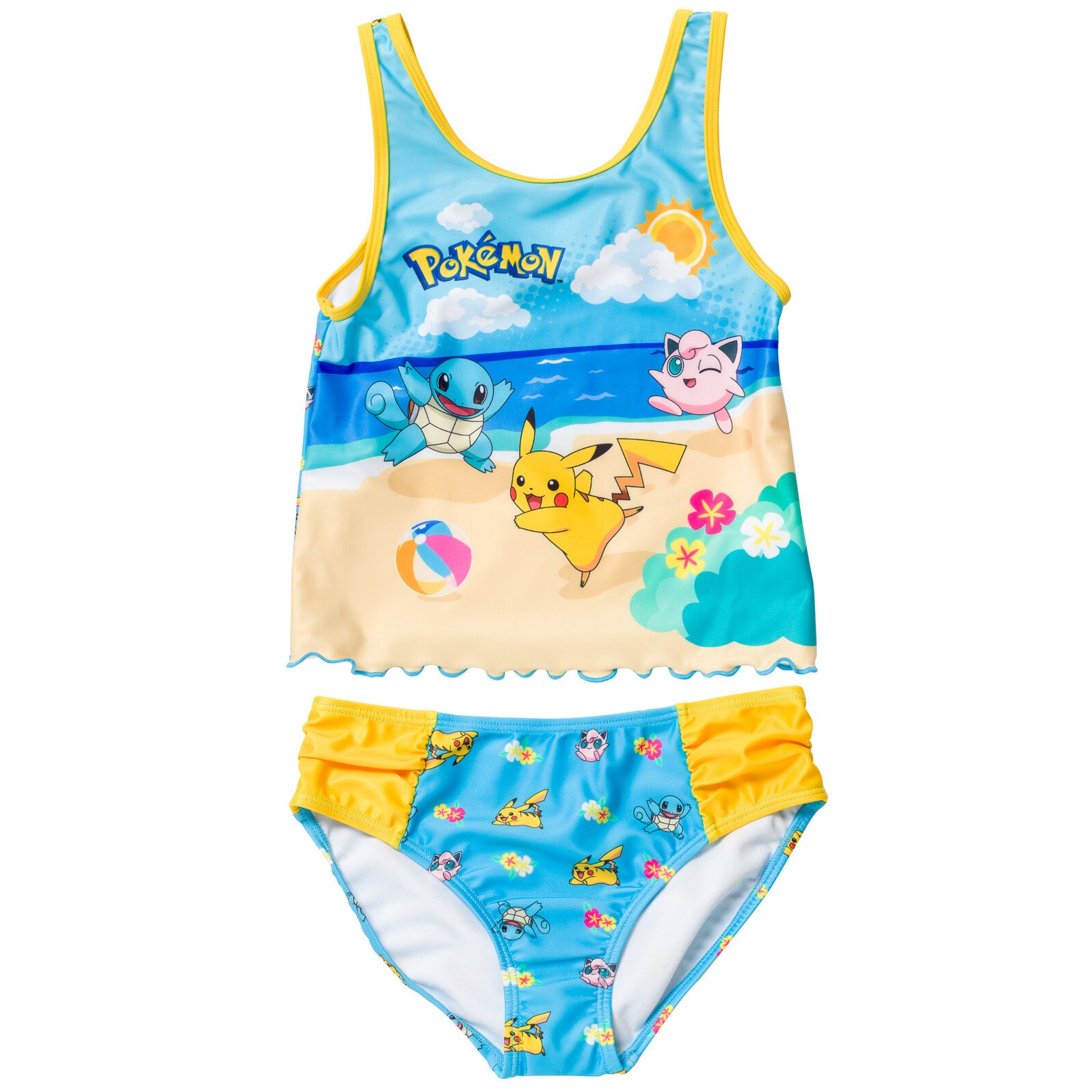 Pokemon Girls UPF 50+ Tankini Top and Bikini Bottom Swim Set Little Kid ...