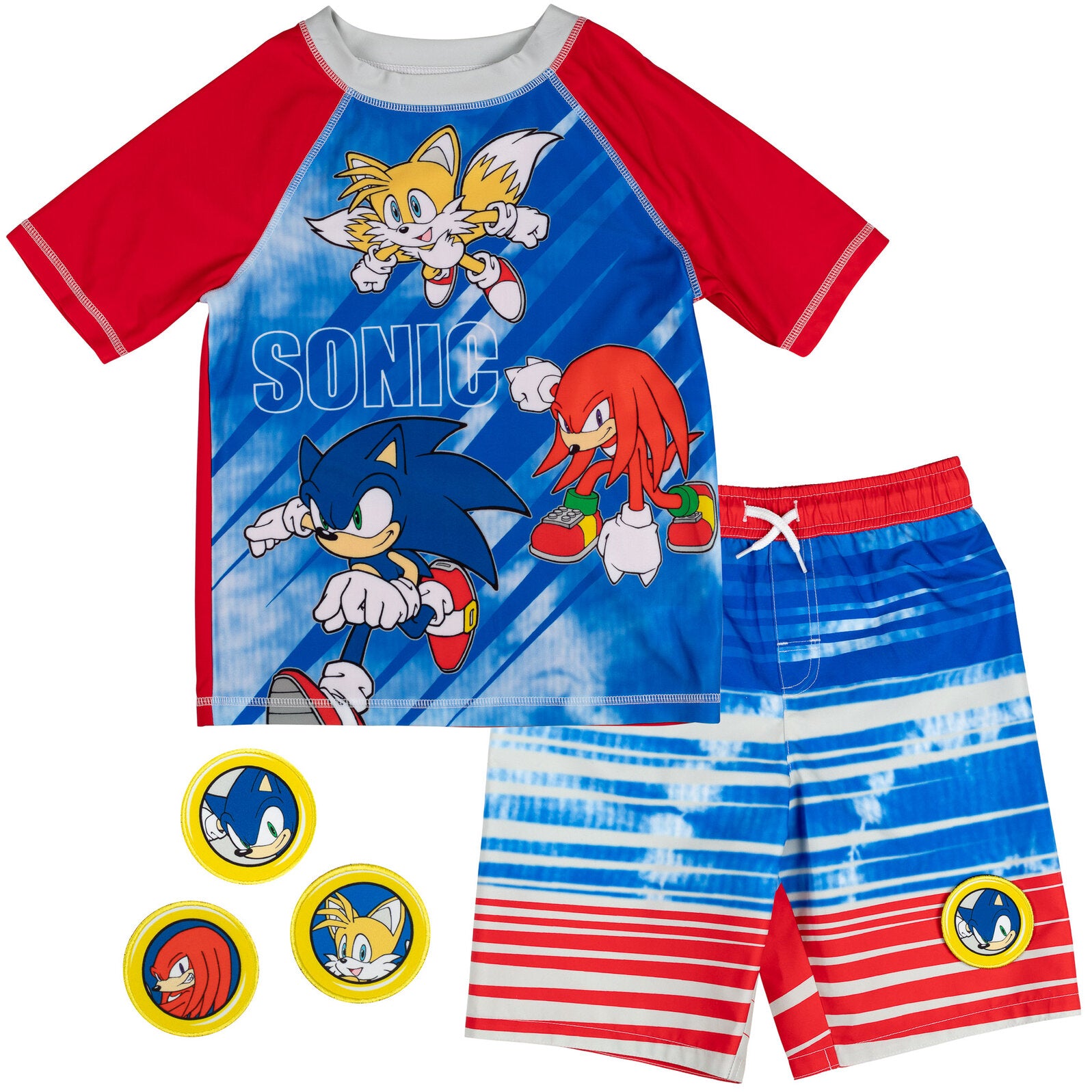 SEGA Sonic the Hedgehog Knuckles Tails Sonic The Hedgehog Rash Guard ...