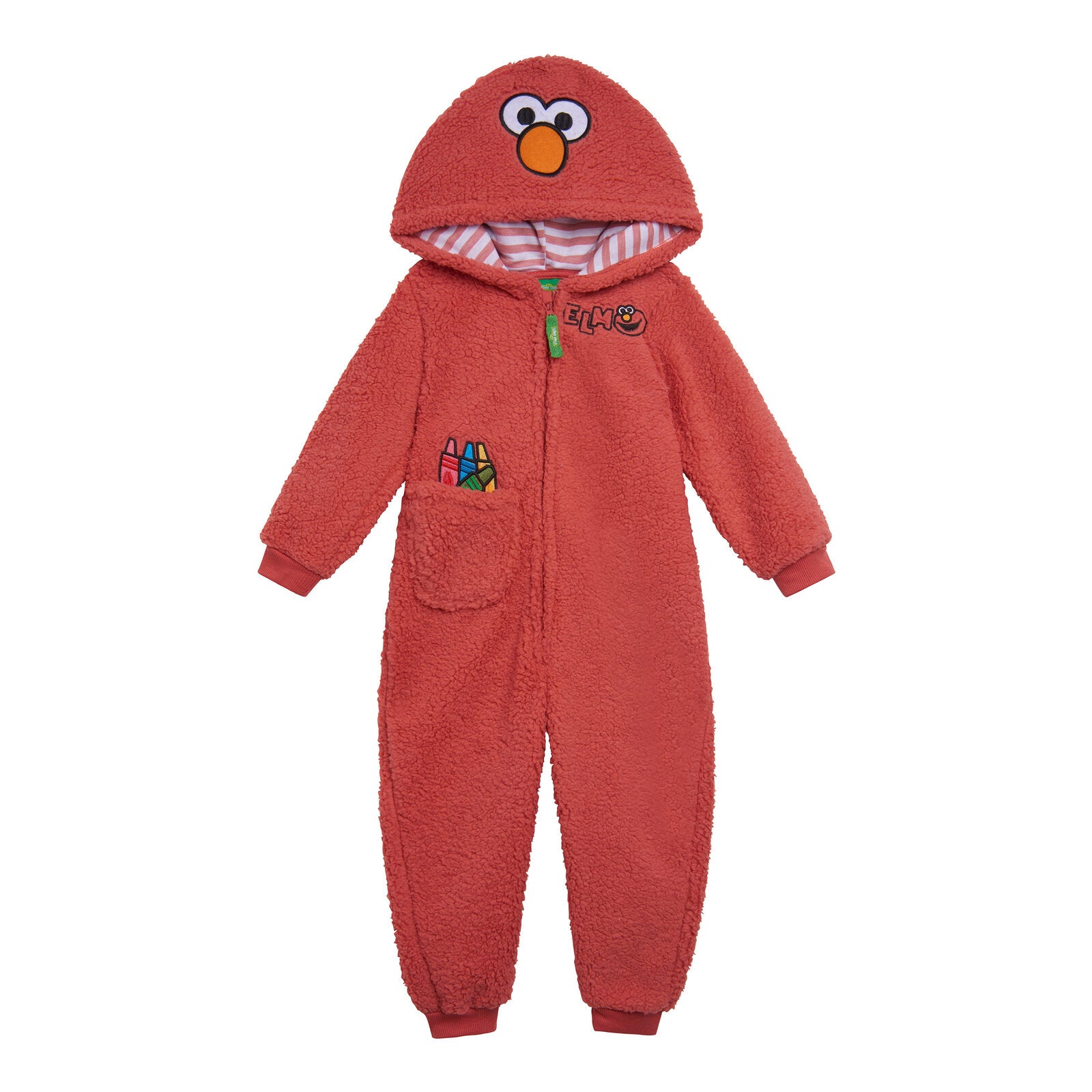 Sesame Street Elmo Cozy Sherpa Zip Up Cosplay Costume Coverall | FREE ...