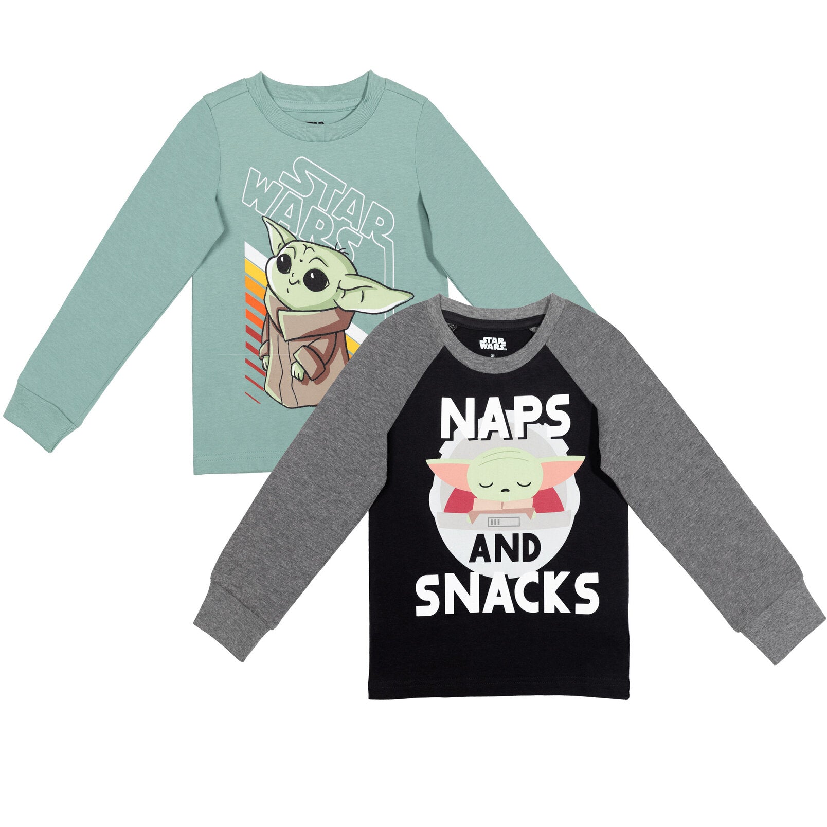 Star Wars The Mandalorian Baby Yoda 2 Pack Long Sleeve T-Shirts ...