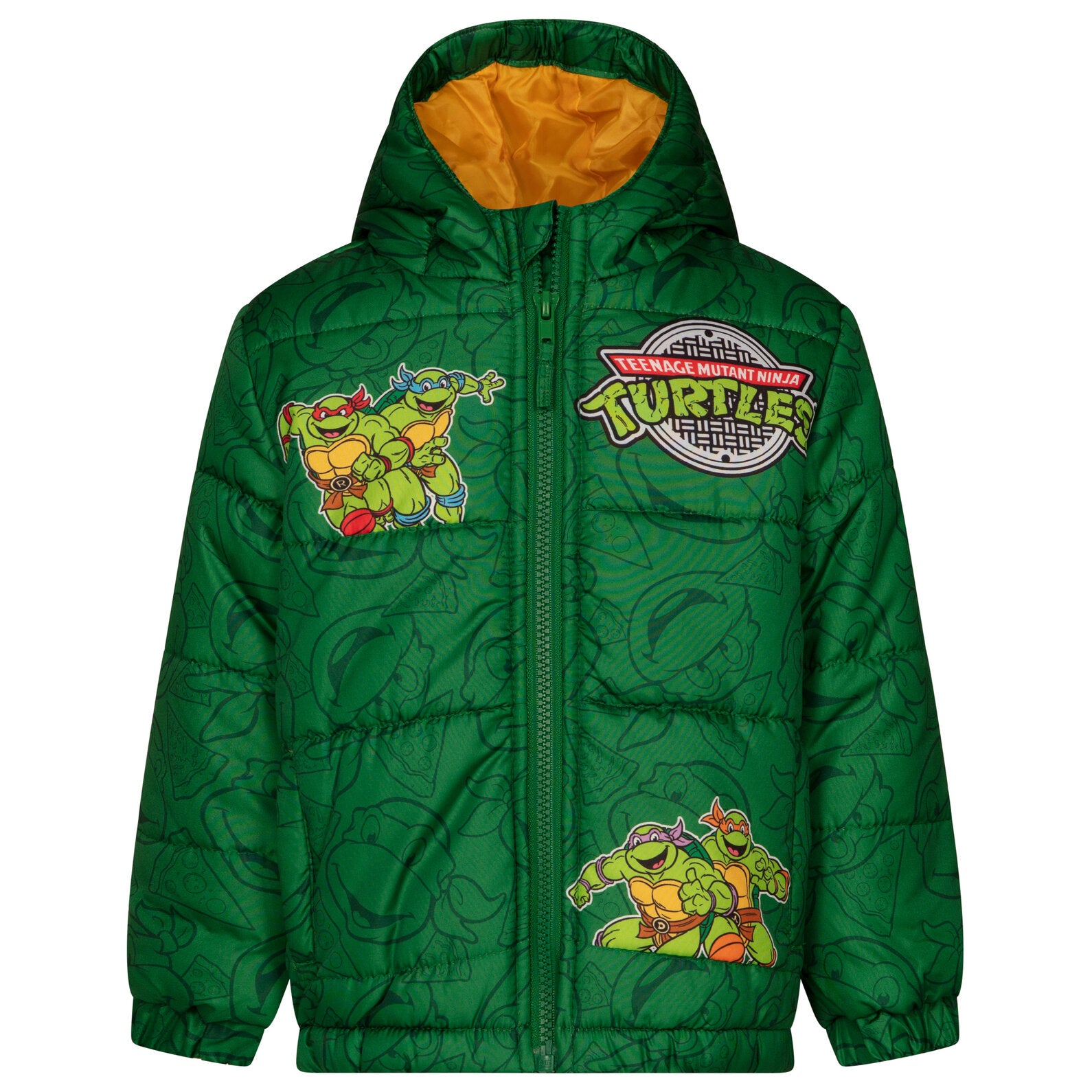 Teenage Mutant Ninja Turtles Zip Up Winter Coat Puffer Jacket Toddler ...