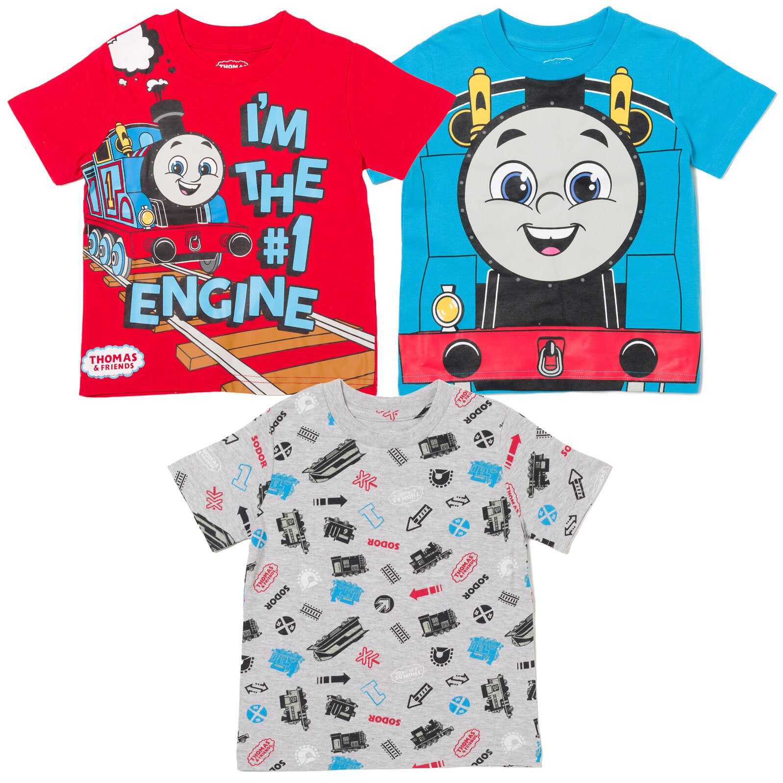 Thomas & Friends 3 Pack Athletic Pullover T-Shirts | imagikids Baby and ...