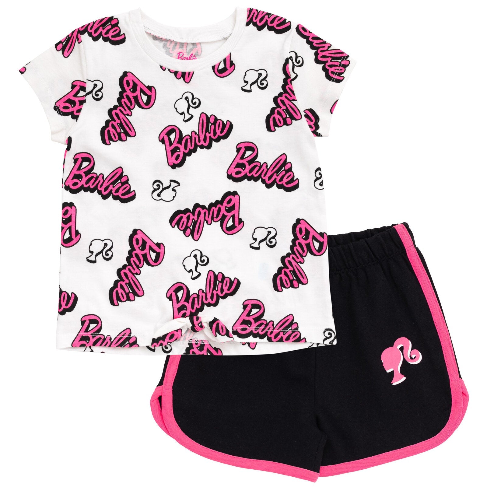 Barbie French Terry T-Shirt and Active Retro Dolphin Shorts Outfit Set ...