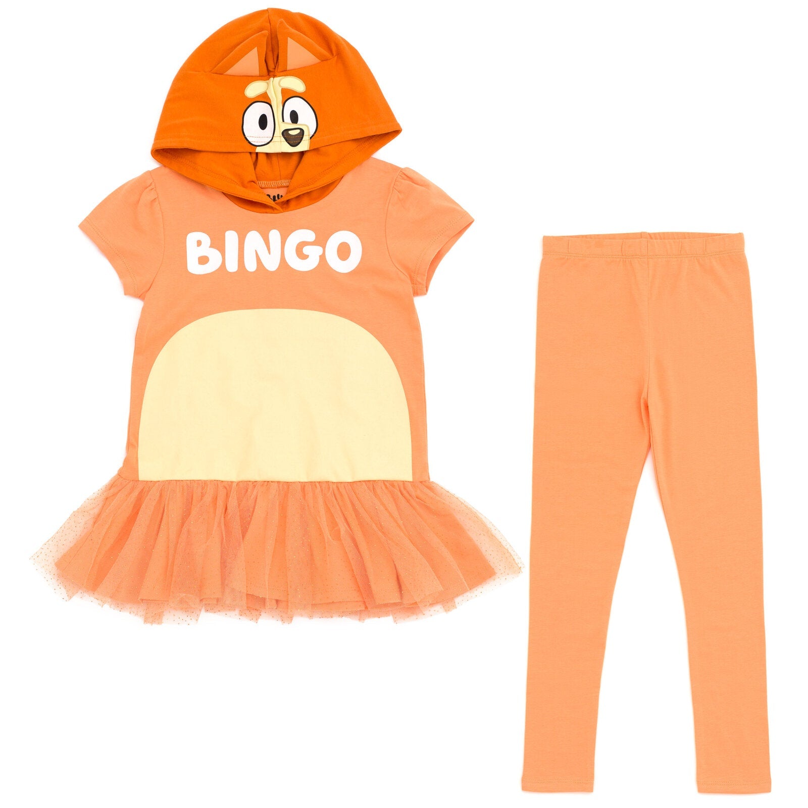 Bluey Bingo (Bluey) Cosplay Peplum T-Shirt and Leggings Outfit Set ...