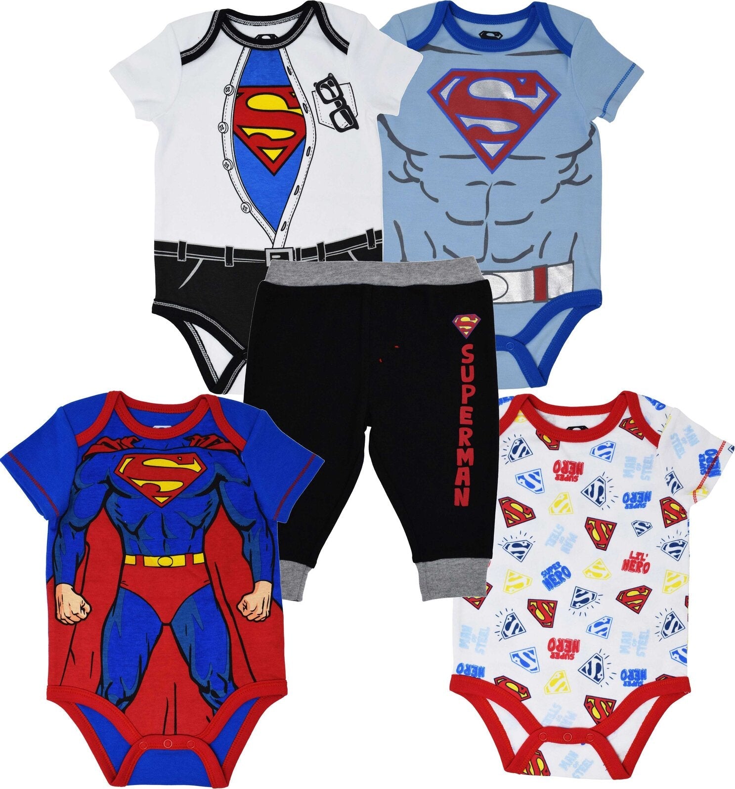 DC Comics Justice League Superman Bodysuits and Jogger Pants ...