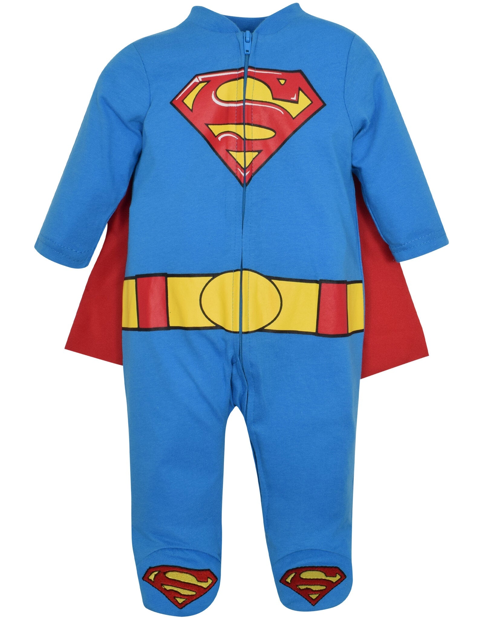 DC Comics Justice League Superman Zip Up Costume Coverall and Cape ...
