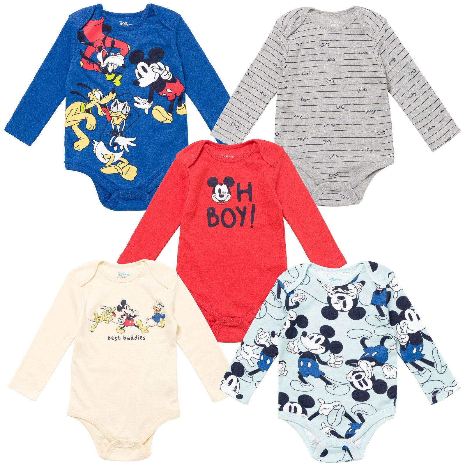Disney Mickey Mouse 5 Pack Bodysuits – imagikids